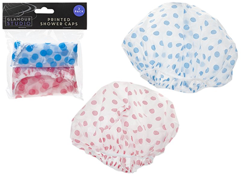 SHOWER CAPS GLAMOUR STUDIO 2PK : Perkins Group